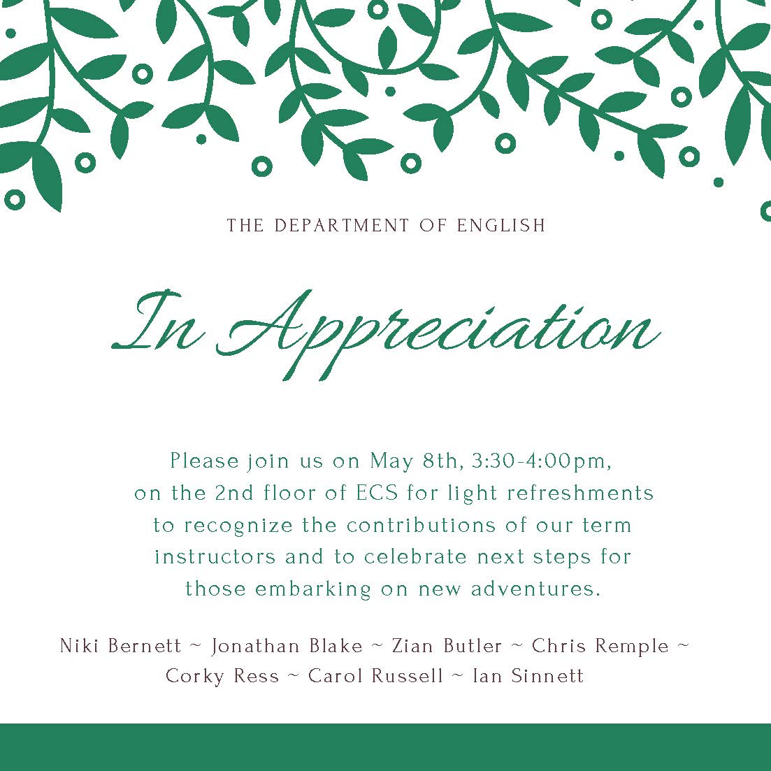 In Appreciation – K-State English