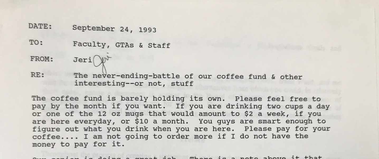 Found Object: Department Memo – K-State English