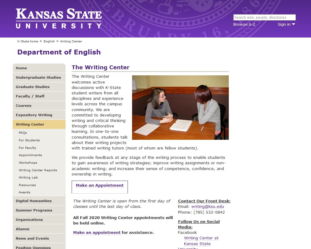The Writing Must Go On! – K-State English